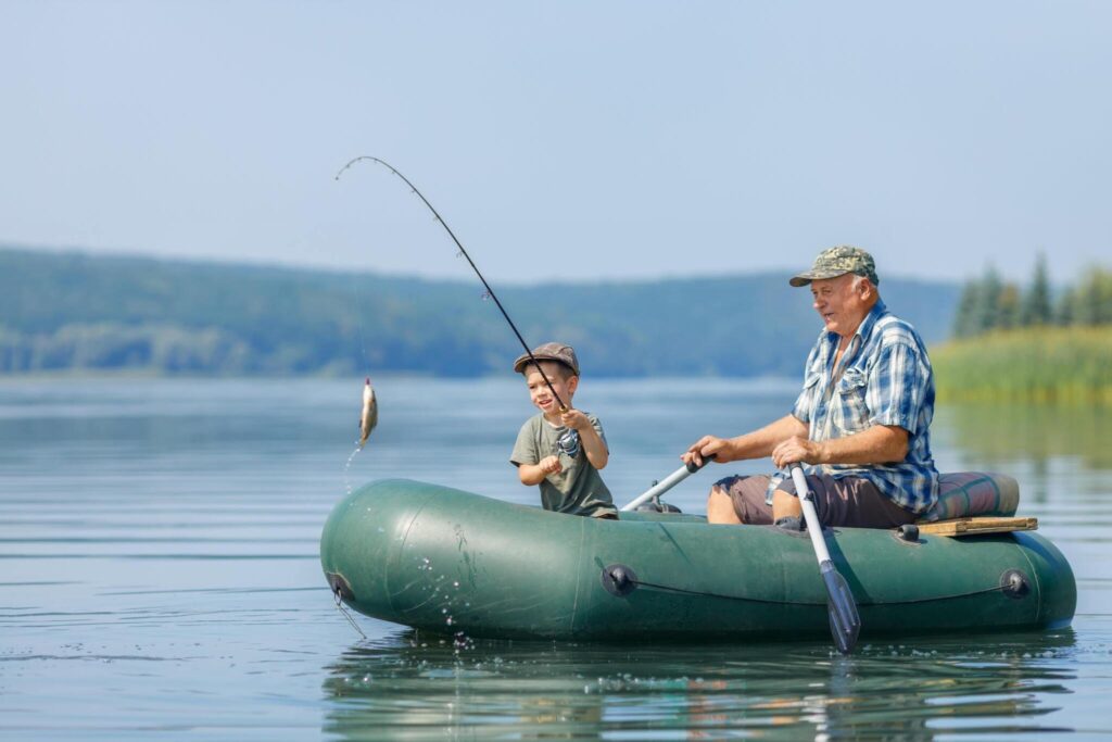 Fishing In An Inflatable Boat